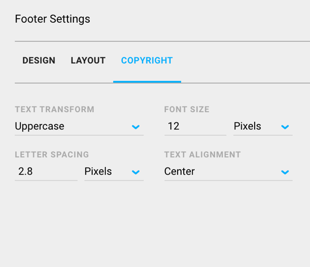 How to adjust your Website Footer Settings