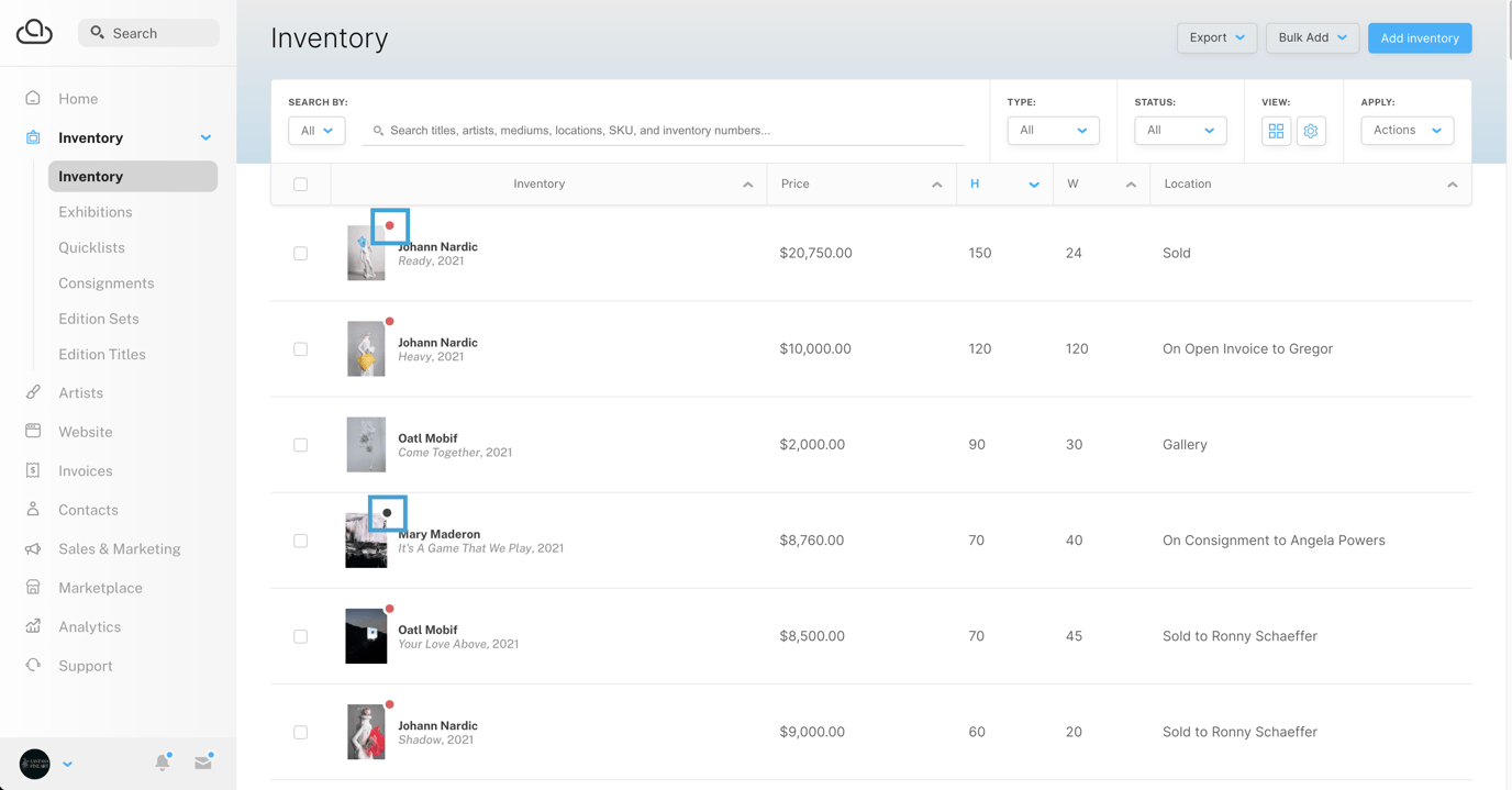 What is an inventory status?