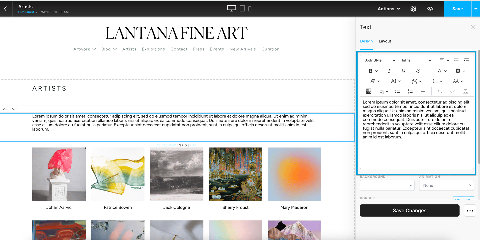 Add text to your website