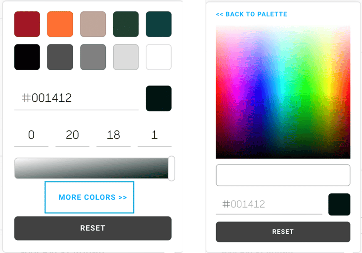 Choose custom colors in ArtCloud