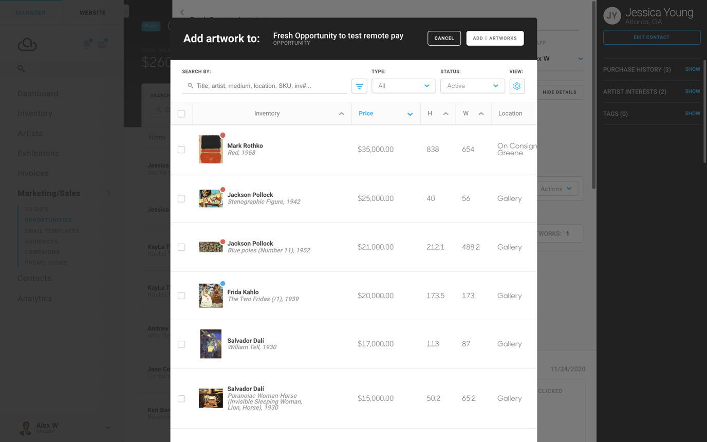 How to add Inventory items to an existing Opportunity - Pro+