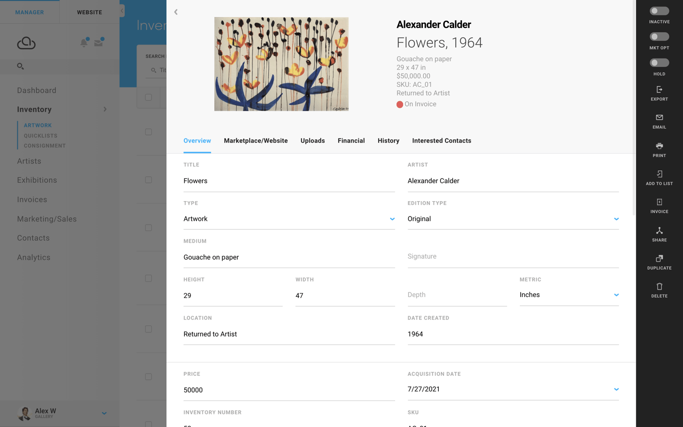 How to link or create an Artist account from a Gallery invite