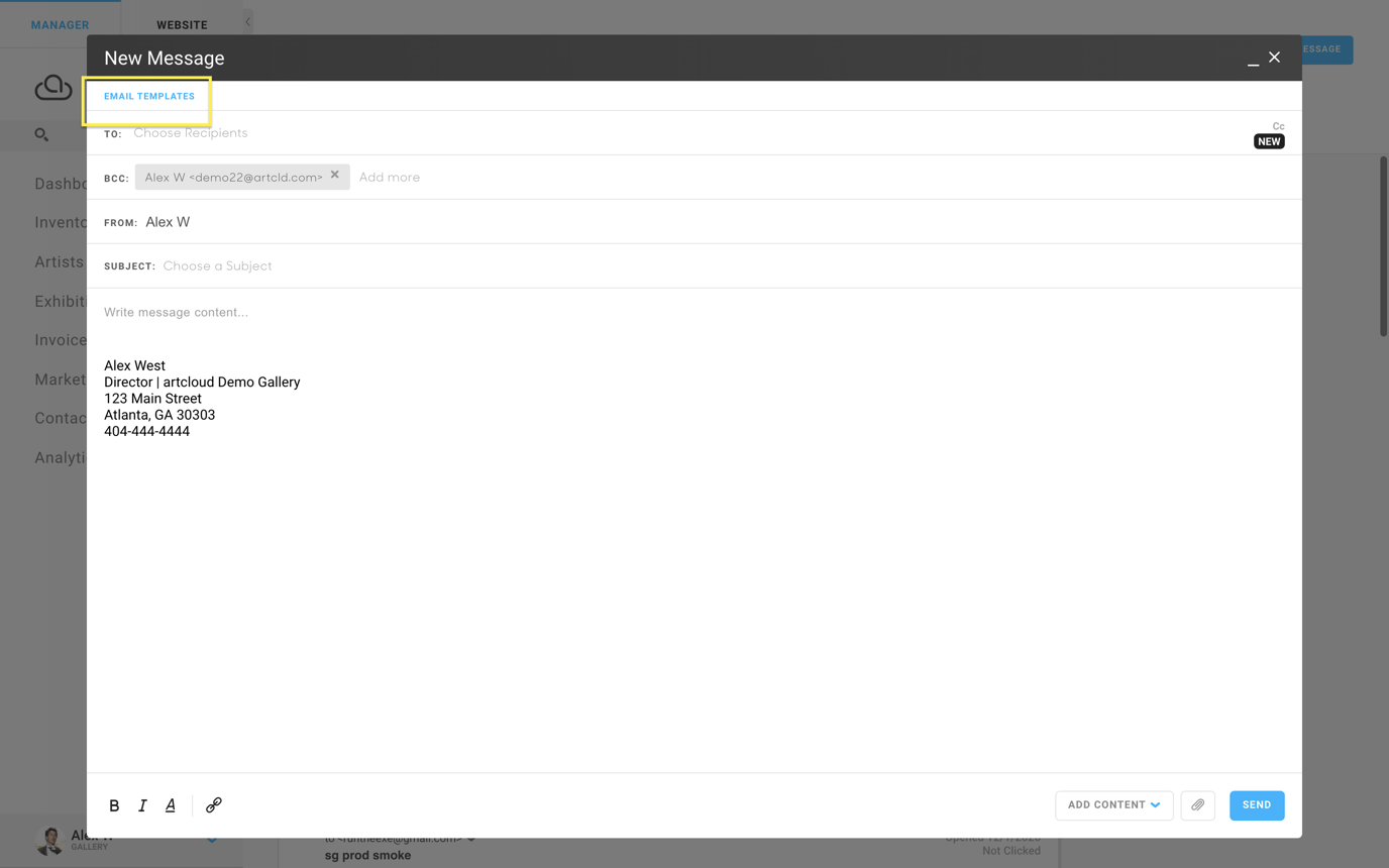 How do I insert an Email Template into a new message? - Pro+