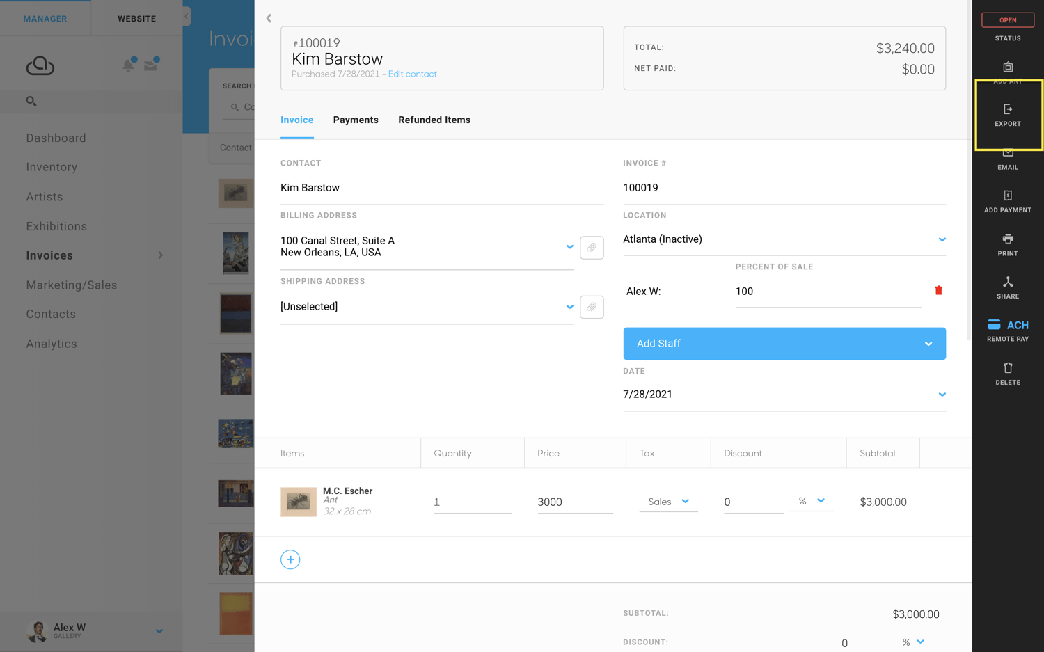 How do I edit the information on my invoices?