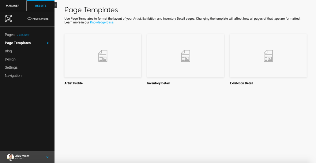 Modify the layout of your Artist Profile pages with Page Templates