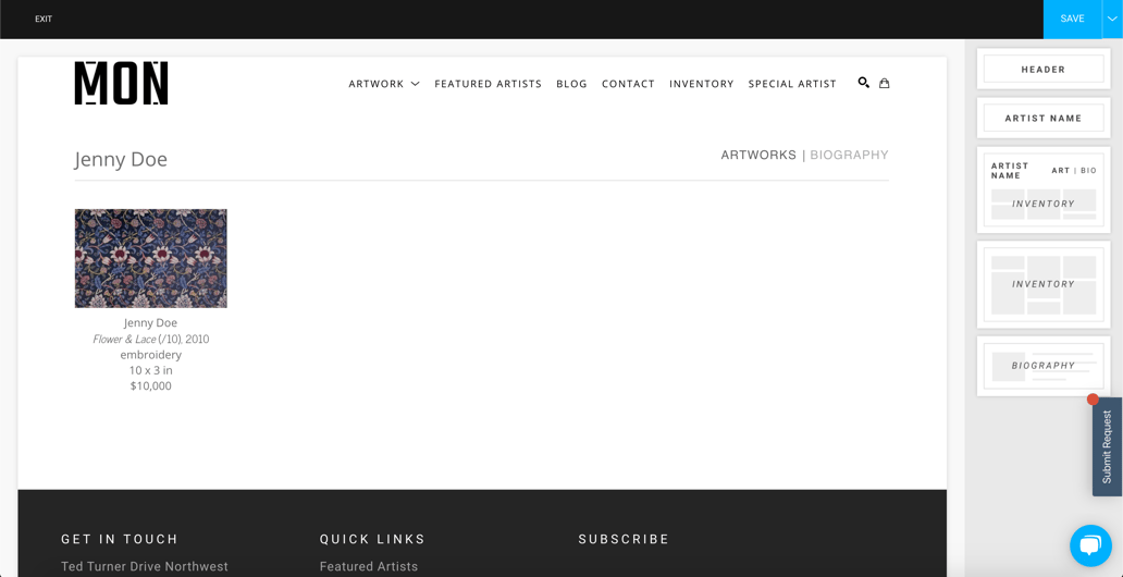 Modify the layout of your Artist Profile pages with Page Templates