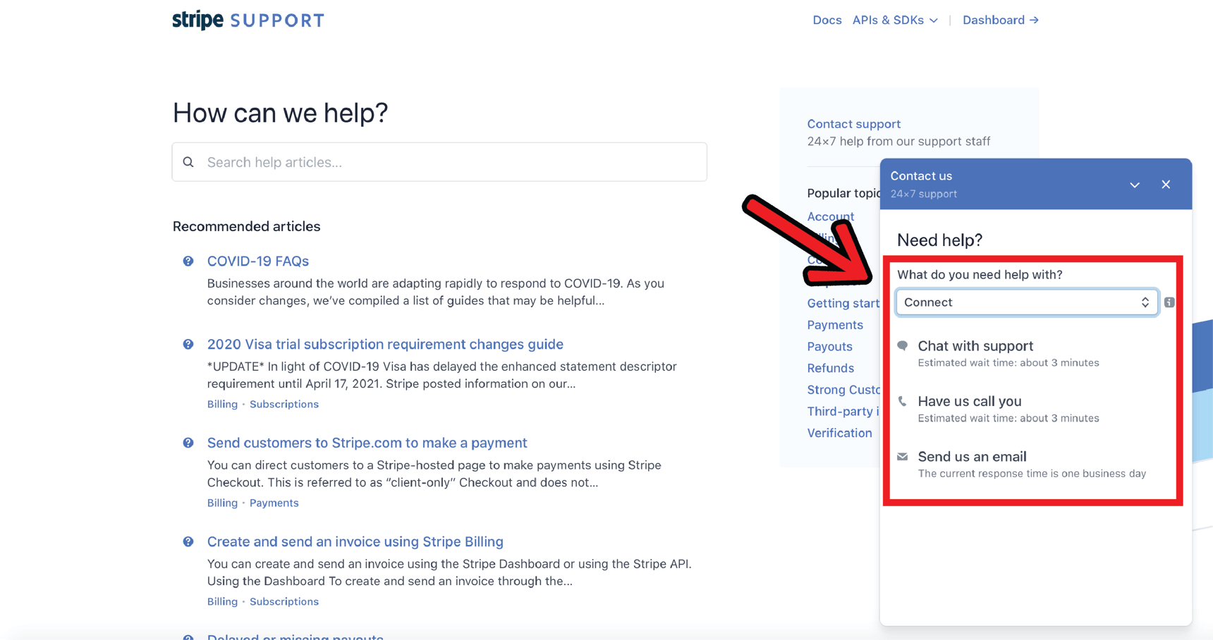 How to contact Stripe Support